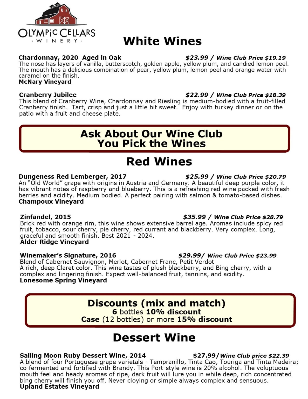 Olympic Cellars – Family owned, women operated – Home of the “Working ...